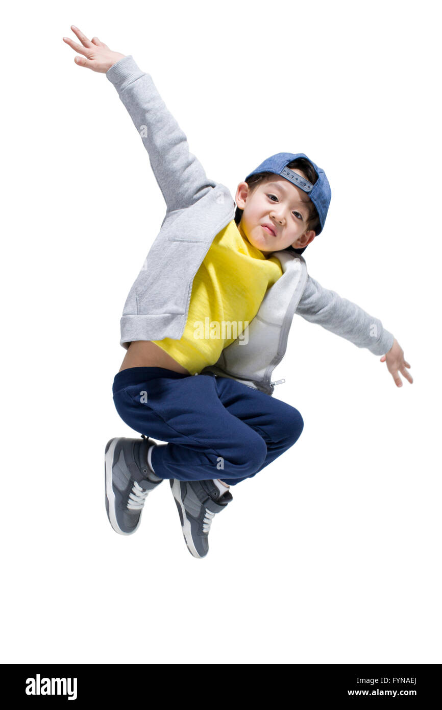 Cute boy break dancing Stock Photo - Alamy