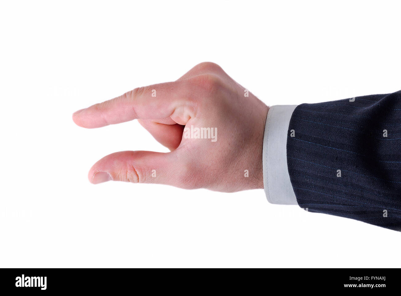 businessmen's fingers showing size Stock Photo - Alamy