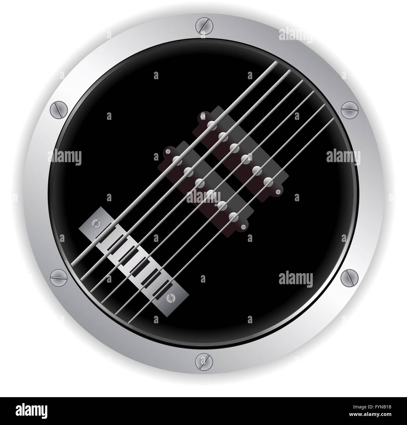 Air Guitar Circular Metallic Border with Screws Stock Photo - Alamy