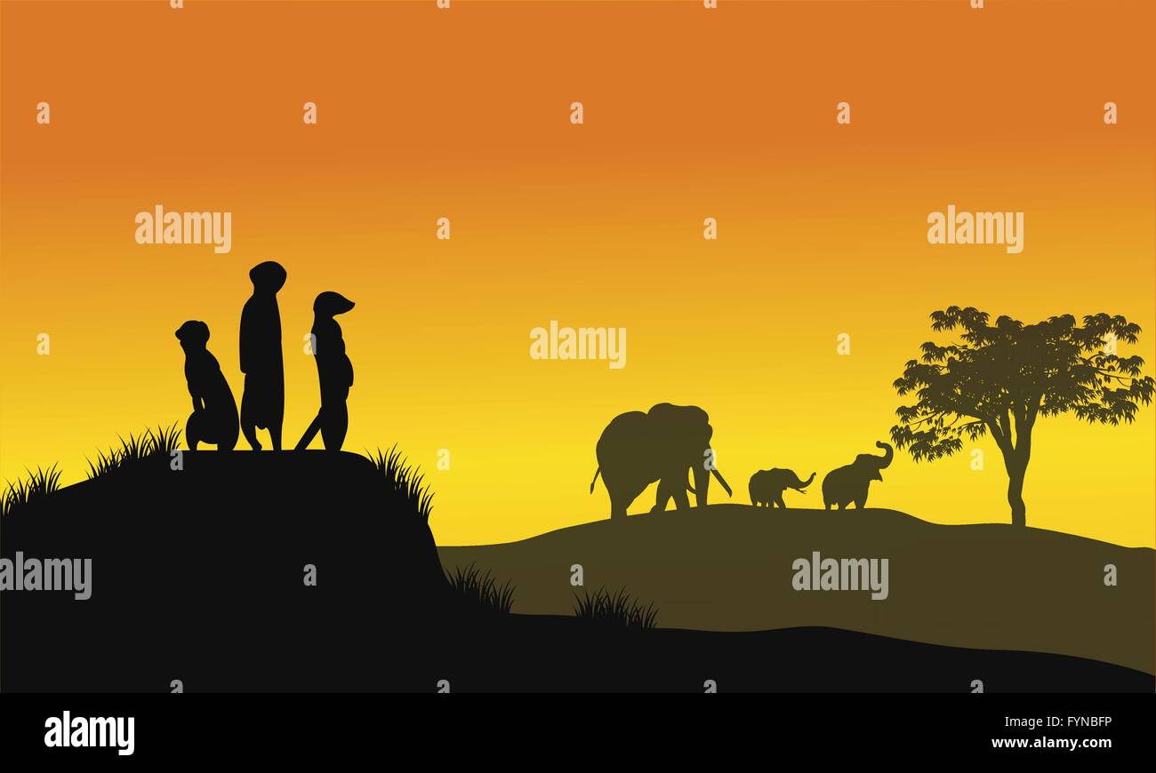 Silhouette of weasel and elephant Stock Vector Image & Art - Alamy