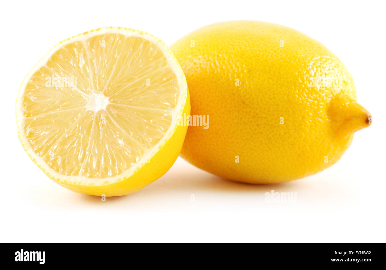 two lemons isolated on white Stock Photo - Alamy
