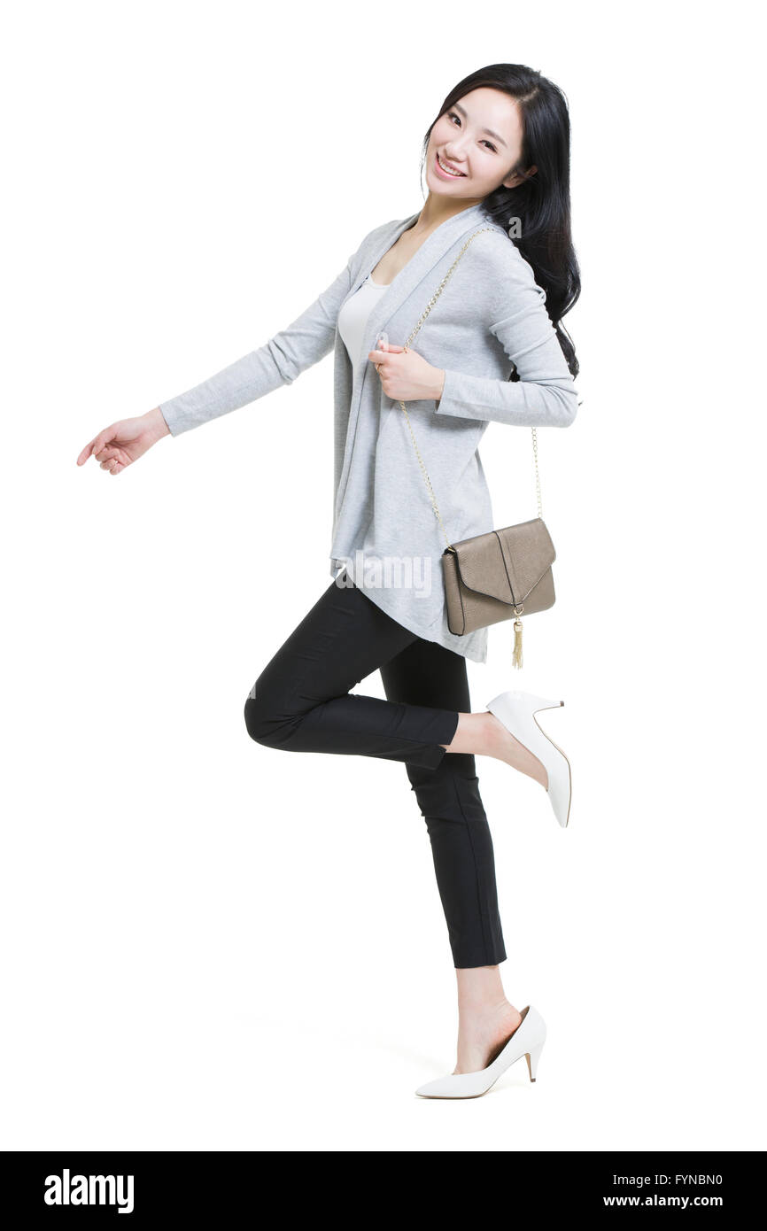 Woman standing legs apart high heels hi-res stock photography and ...