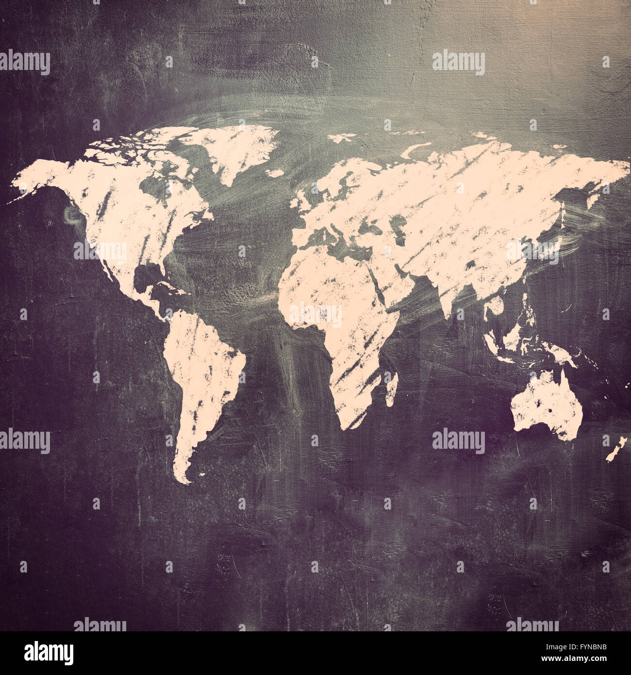 Chalk world map hi-res stock photography and images - Alamy