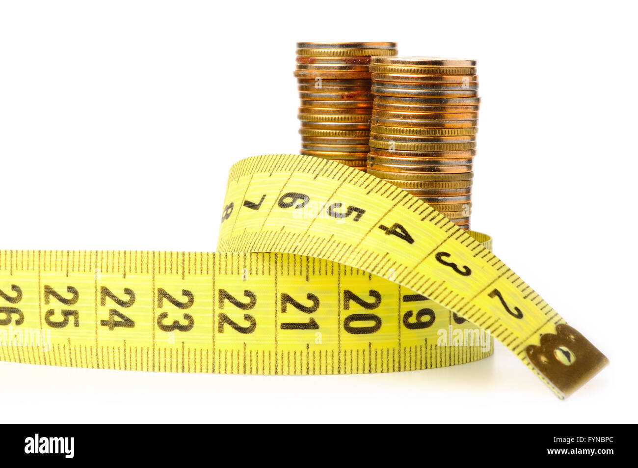 coins with meter isolated on white Stock Photo - Alamy