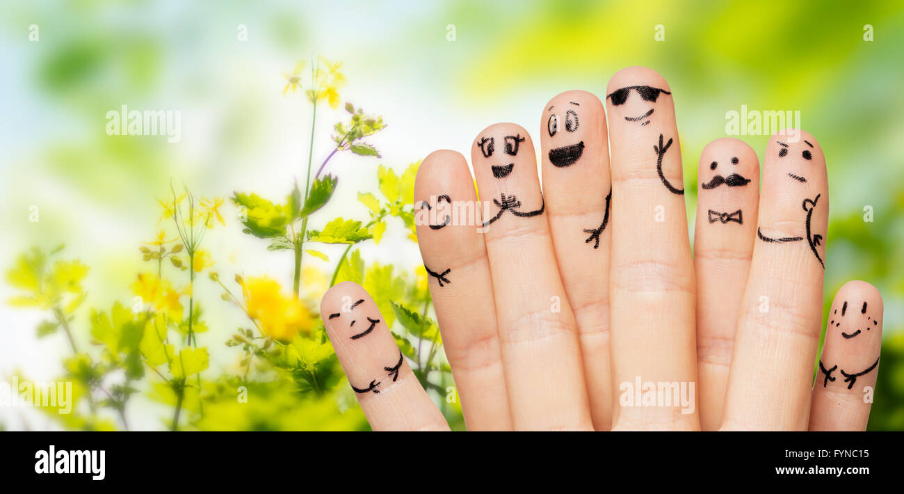 Close up fingers smiley faces hi-res stock photography and images - Alamy