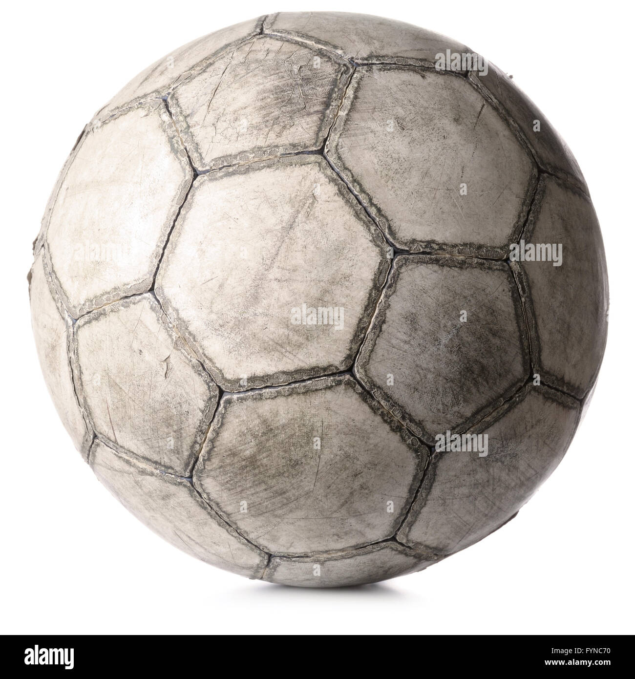 old football ball isolated on white Stock Photo - Alamy