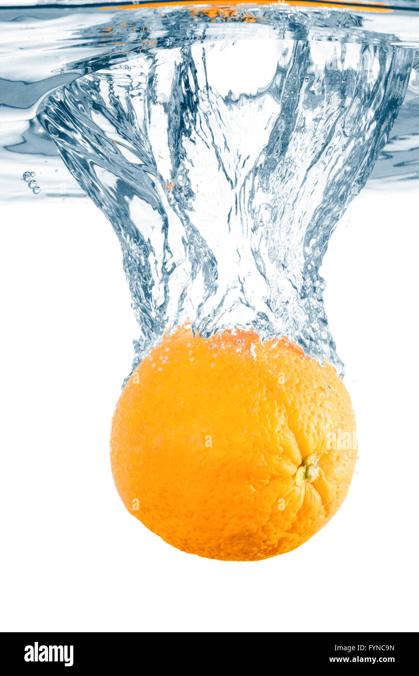 fresh orange in water Stock Photo - Alamy