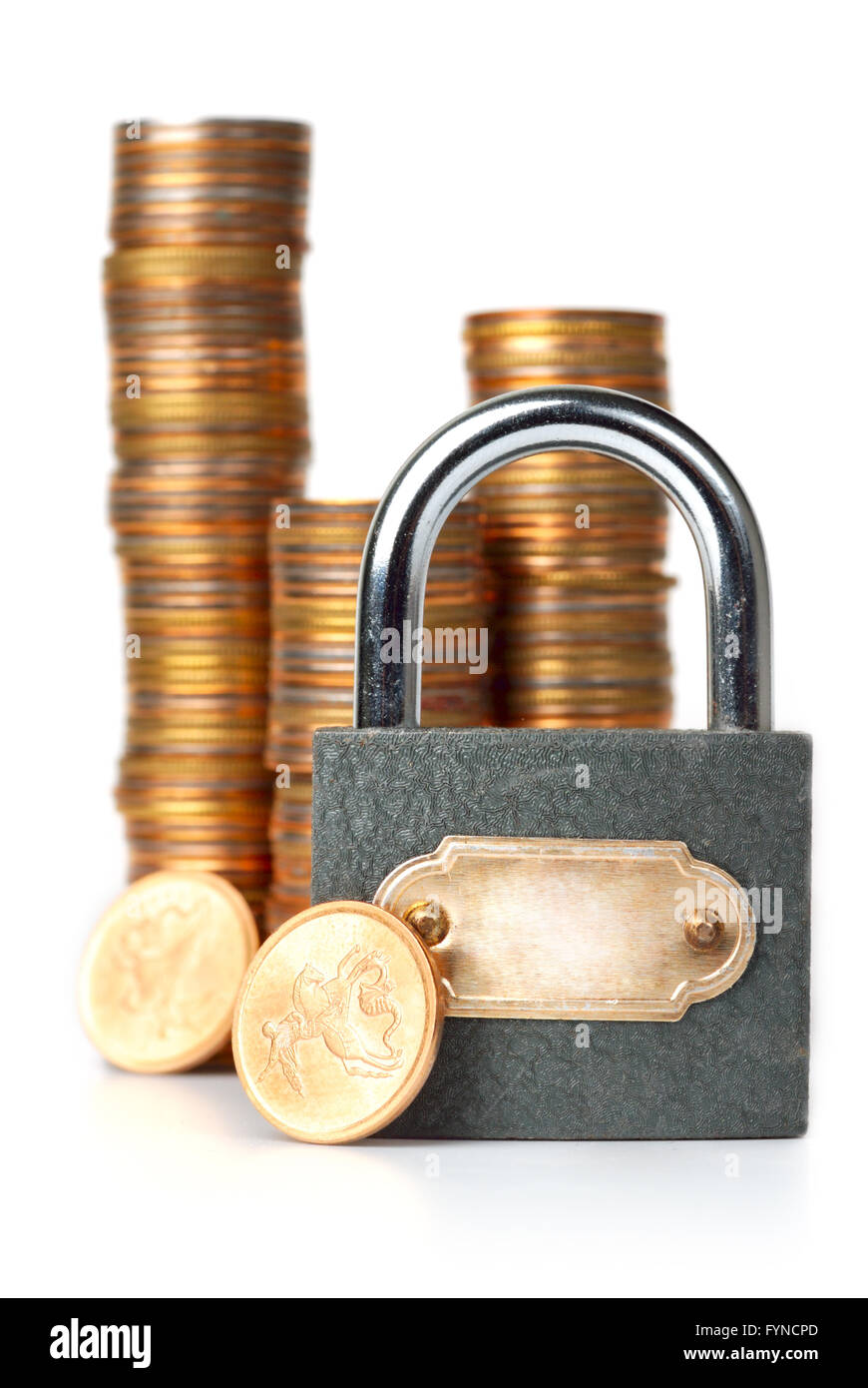 Metal money box locked hi-res stock photography and images - Alamy