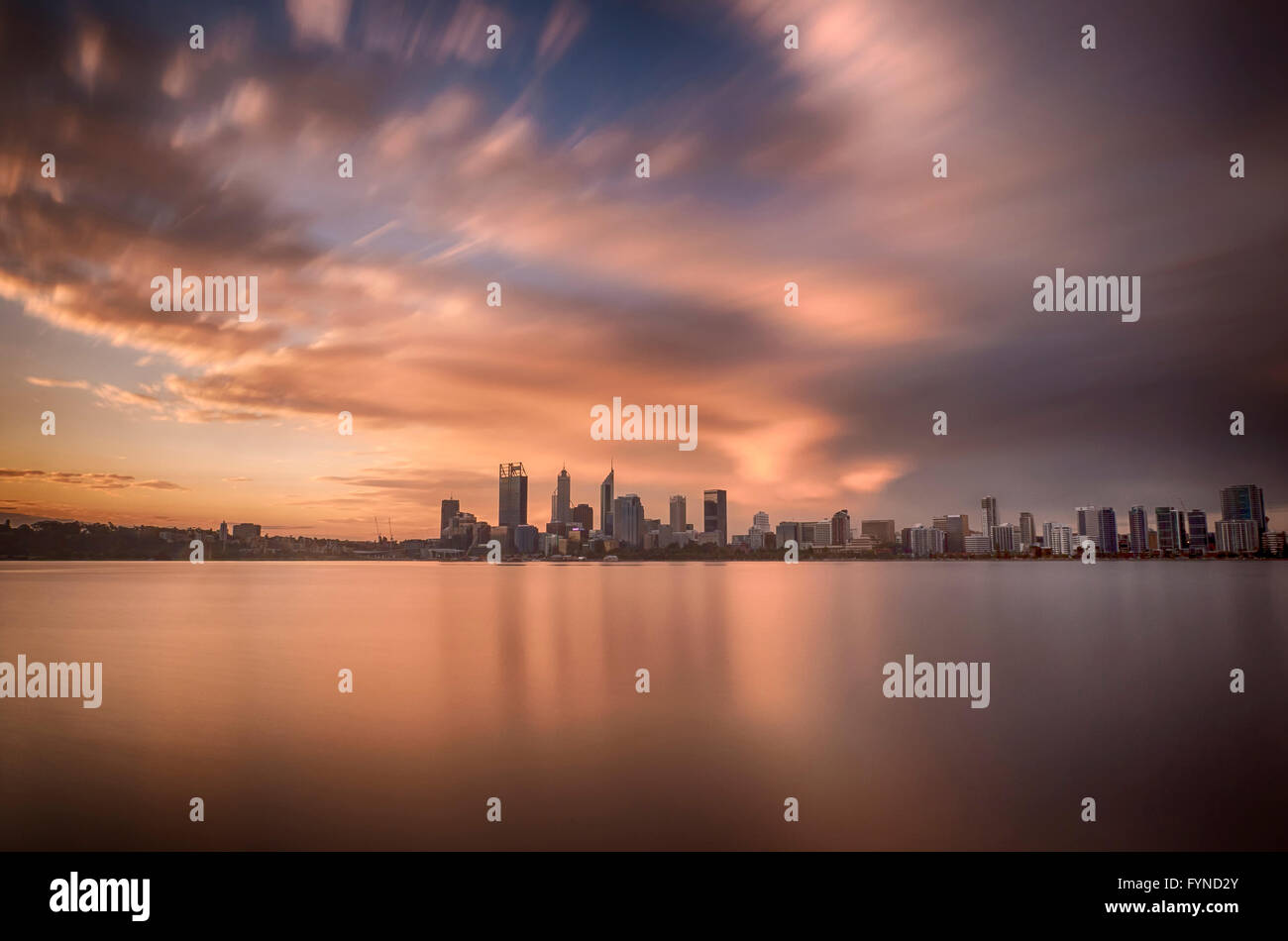 The City of Perth, Western Australia at Sunset Stock Photo - Alamy