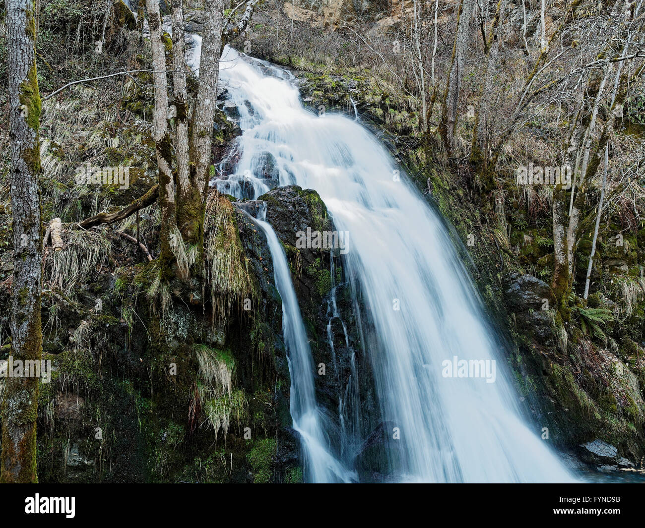 Maleval waterfall, Cantal, France Stock Photo - Alamy