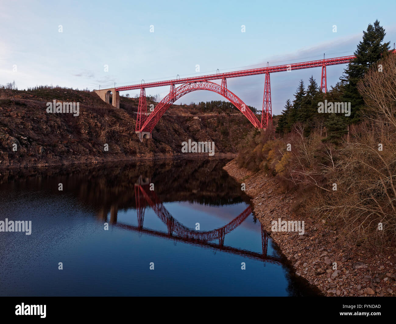Viaduc de Garabit built by Gustave Eiffel in 1884 crossing the gorge of ...
