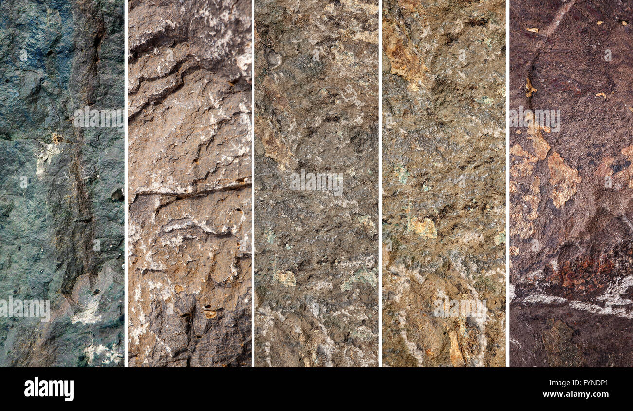 Five various stone structures for overview Stock Photo - Alamy