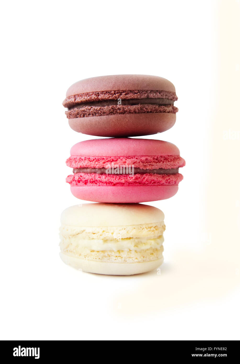 Sweet french macaroons dessert isolated on white background Stock Photo ...