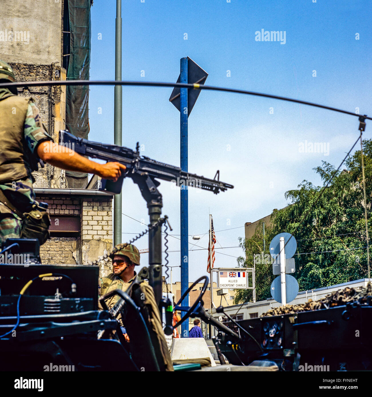 Checkpoint Charlie Berlin Wall 1989 High Resolution Stock Photography ...