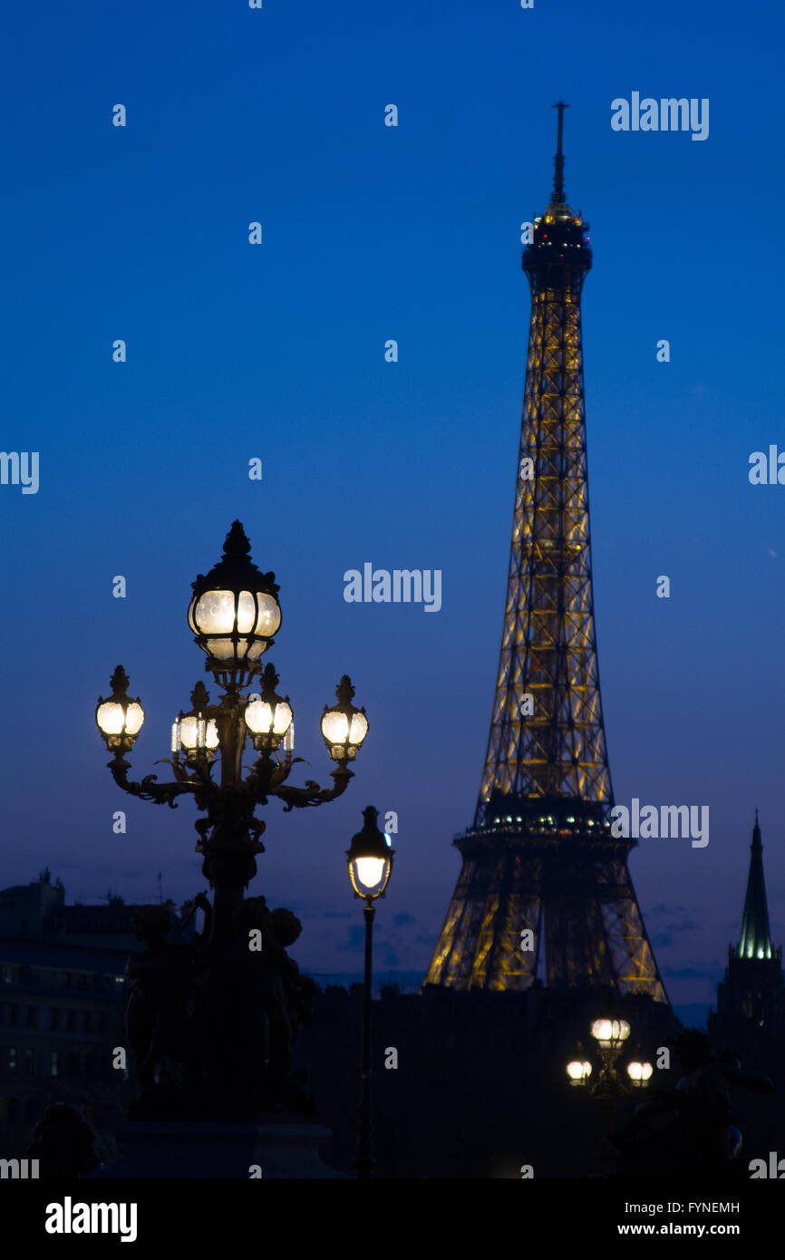Twilight blue in Paris France Stock Photo - Alamy