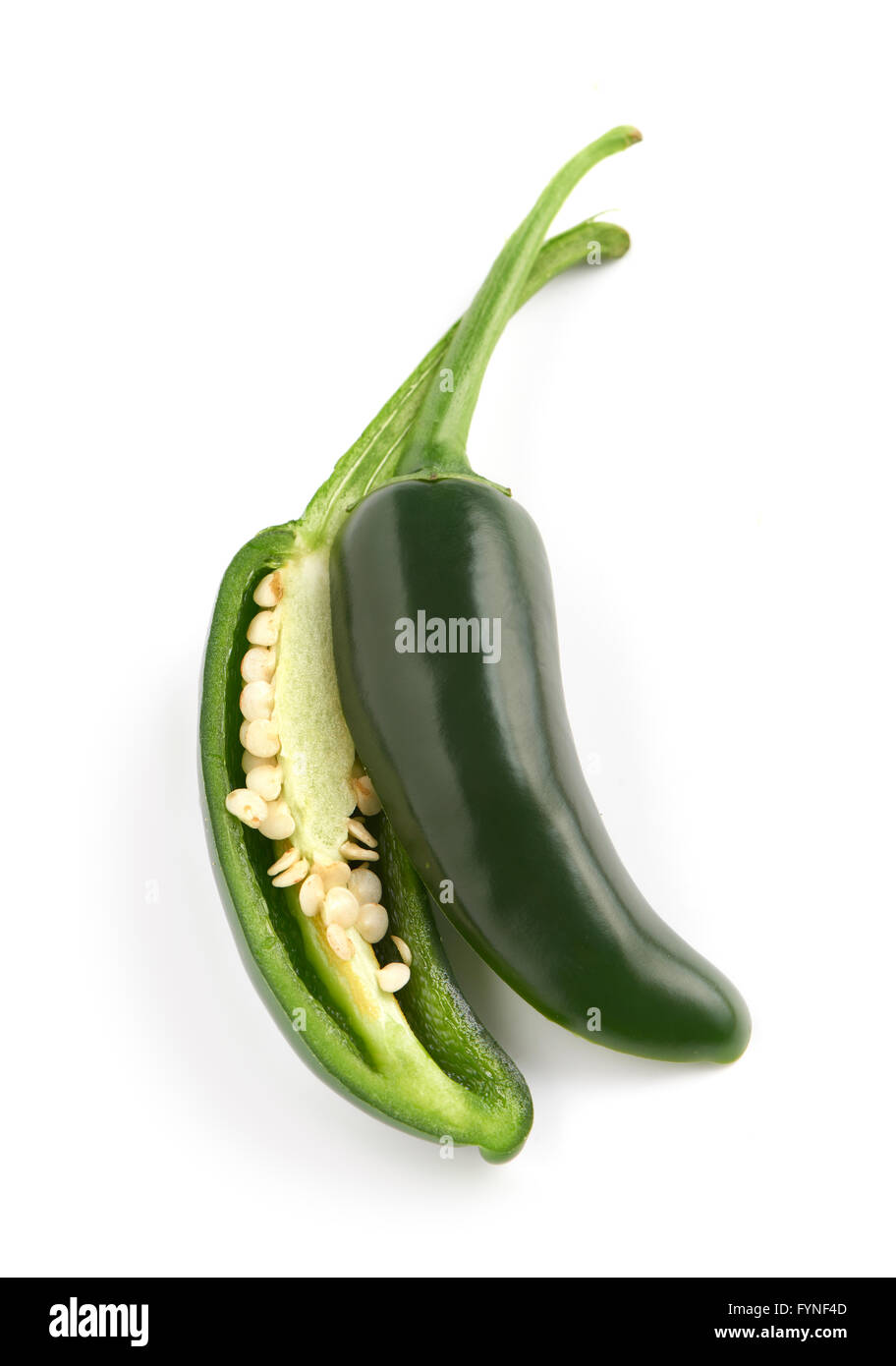 sliced green peper on a white background with a soft shadow Stock Photo ...