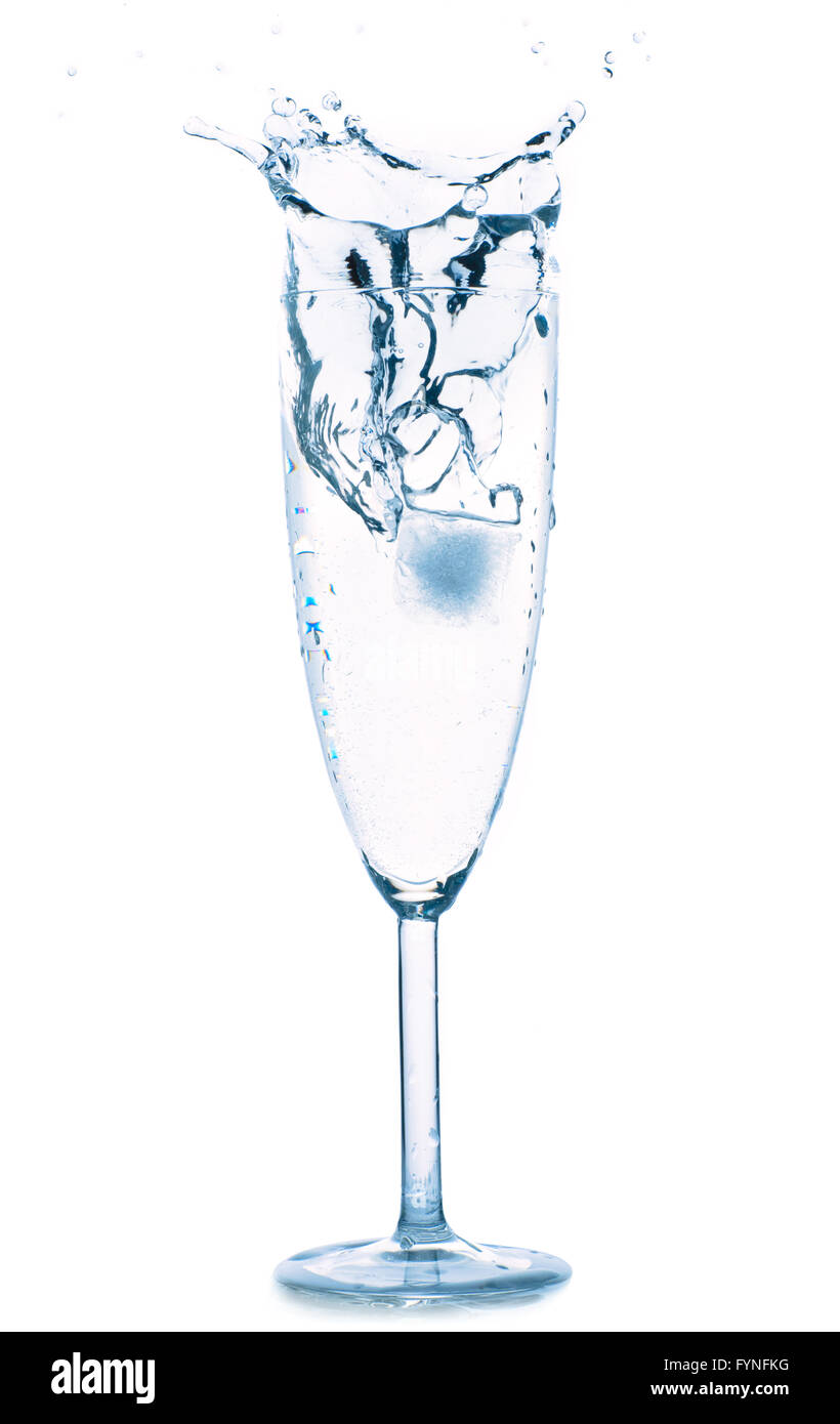 splash in water glass isolated on white Stock Photo - Alamy