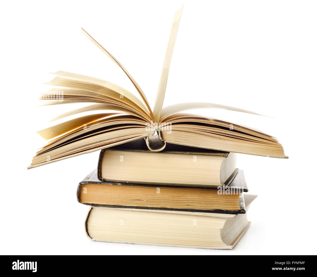 stacked books are isolated on white Stock Photo - Alamy