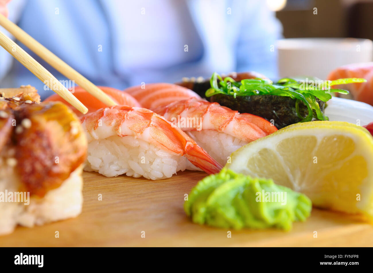 eating japanese food Stock Photo - Alamy