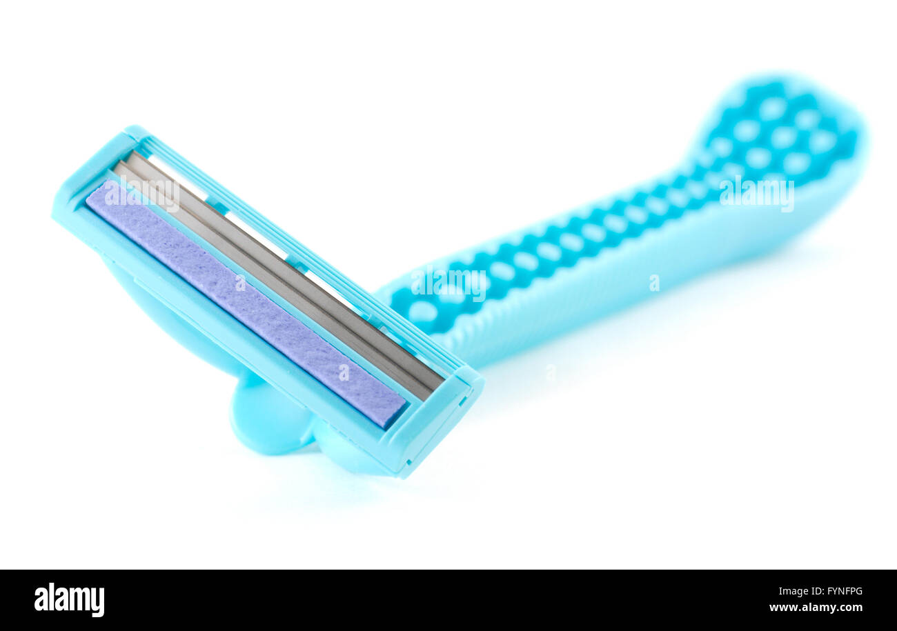 blue razor isolated on white Stock Photo - Alamy