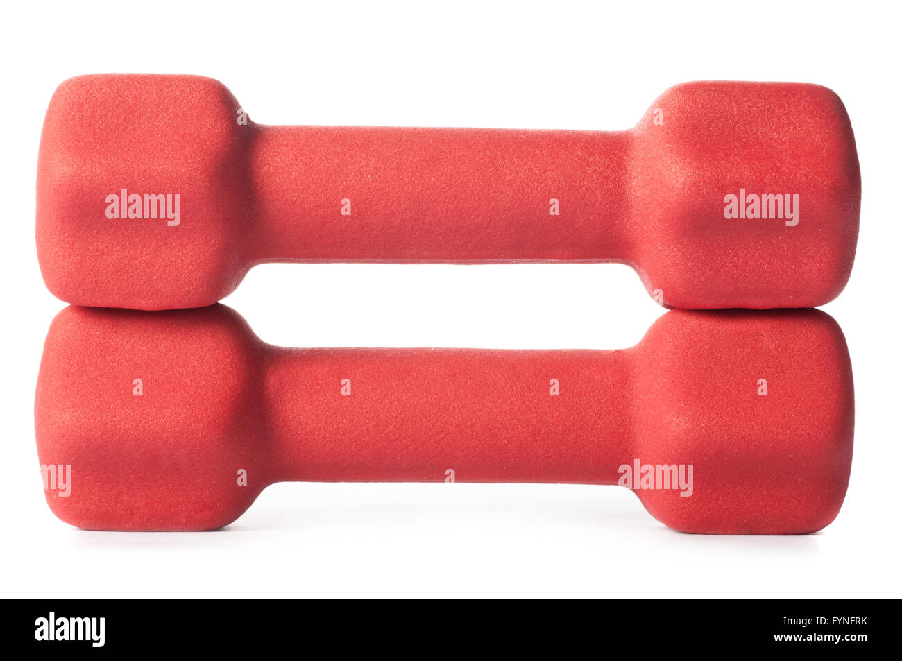 two red barbells Stock Photo - Alamy