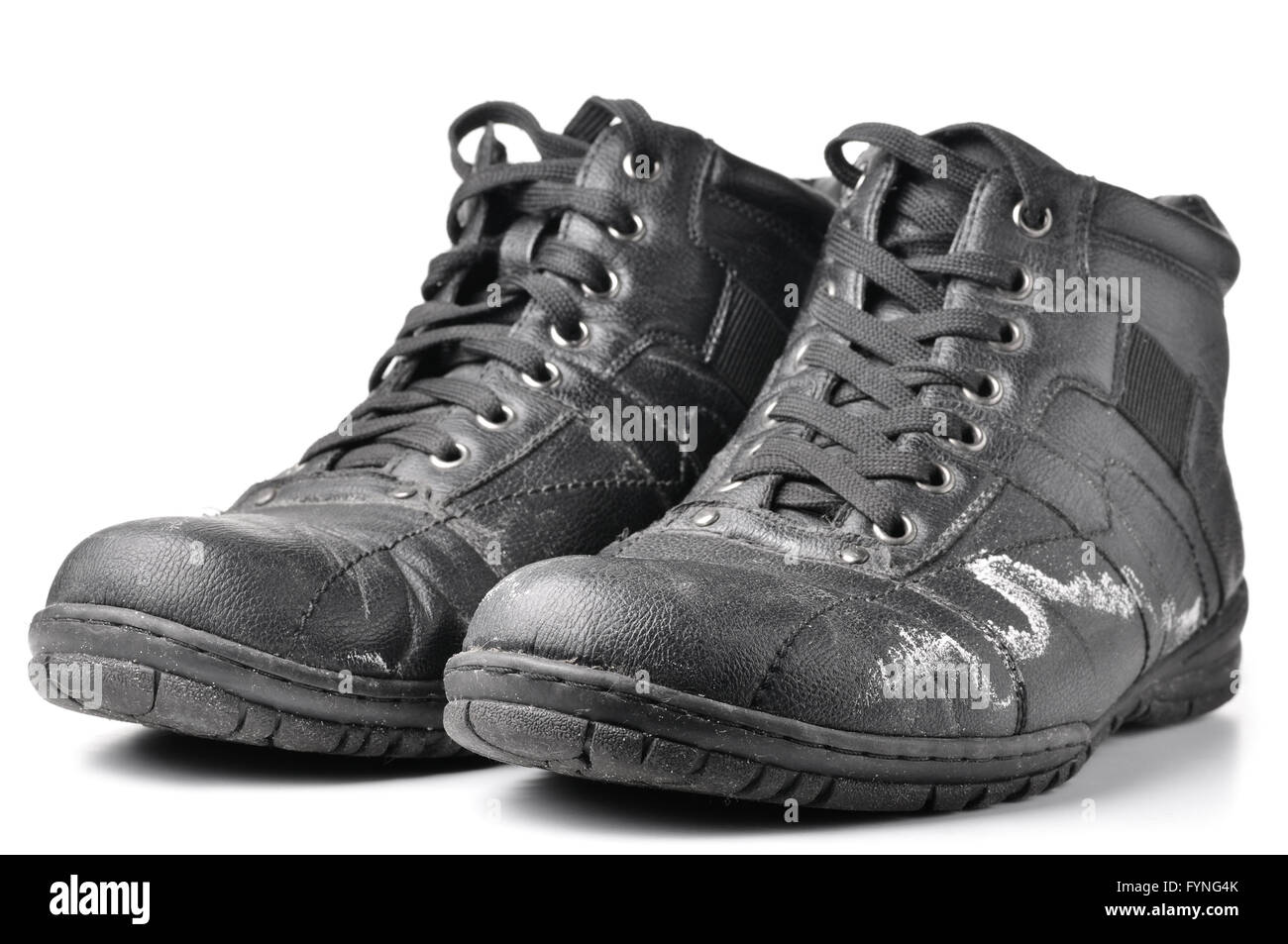 winter boots damaged by reagents Stock Photo - Alamy