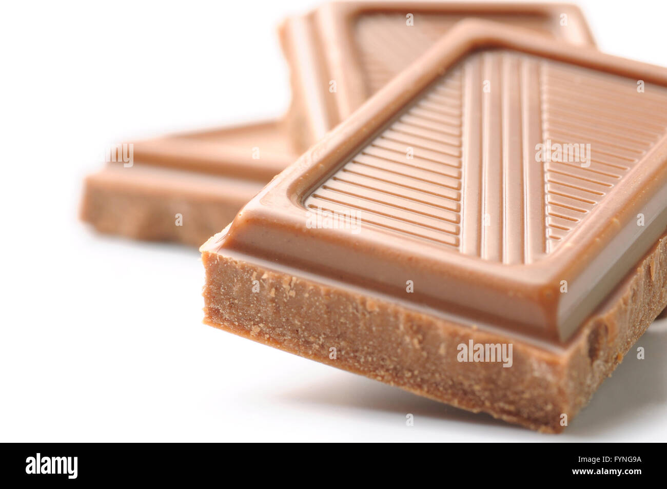 three chocolate bars isolated on white Stock Photo - Alamy