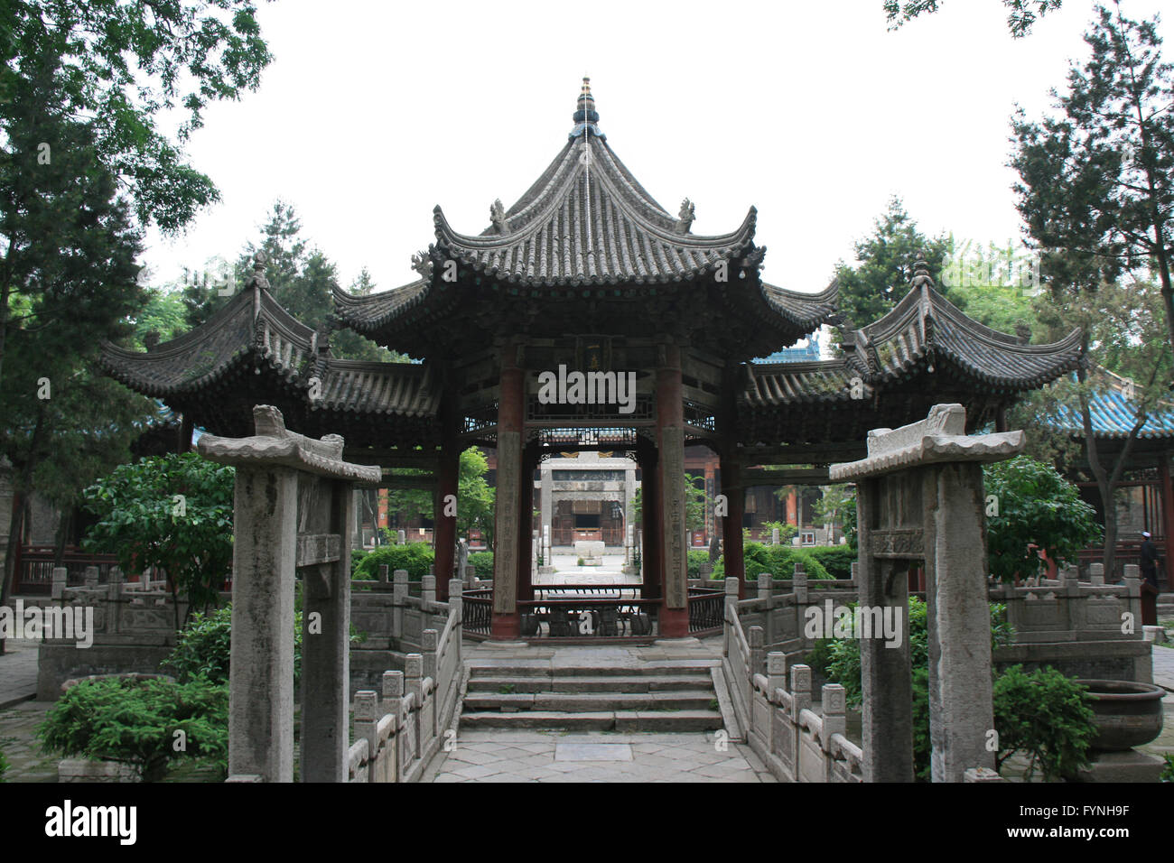 A path and a kiosk closed to the great mosque (Qingzhen si) mosque in ...