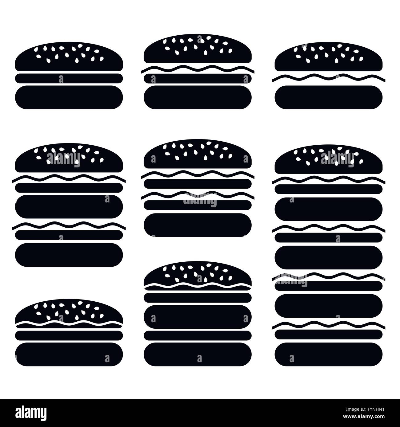 Set of Different Hamburger Icons Stock Vector Image & Art - Alamy