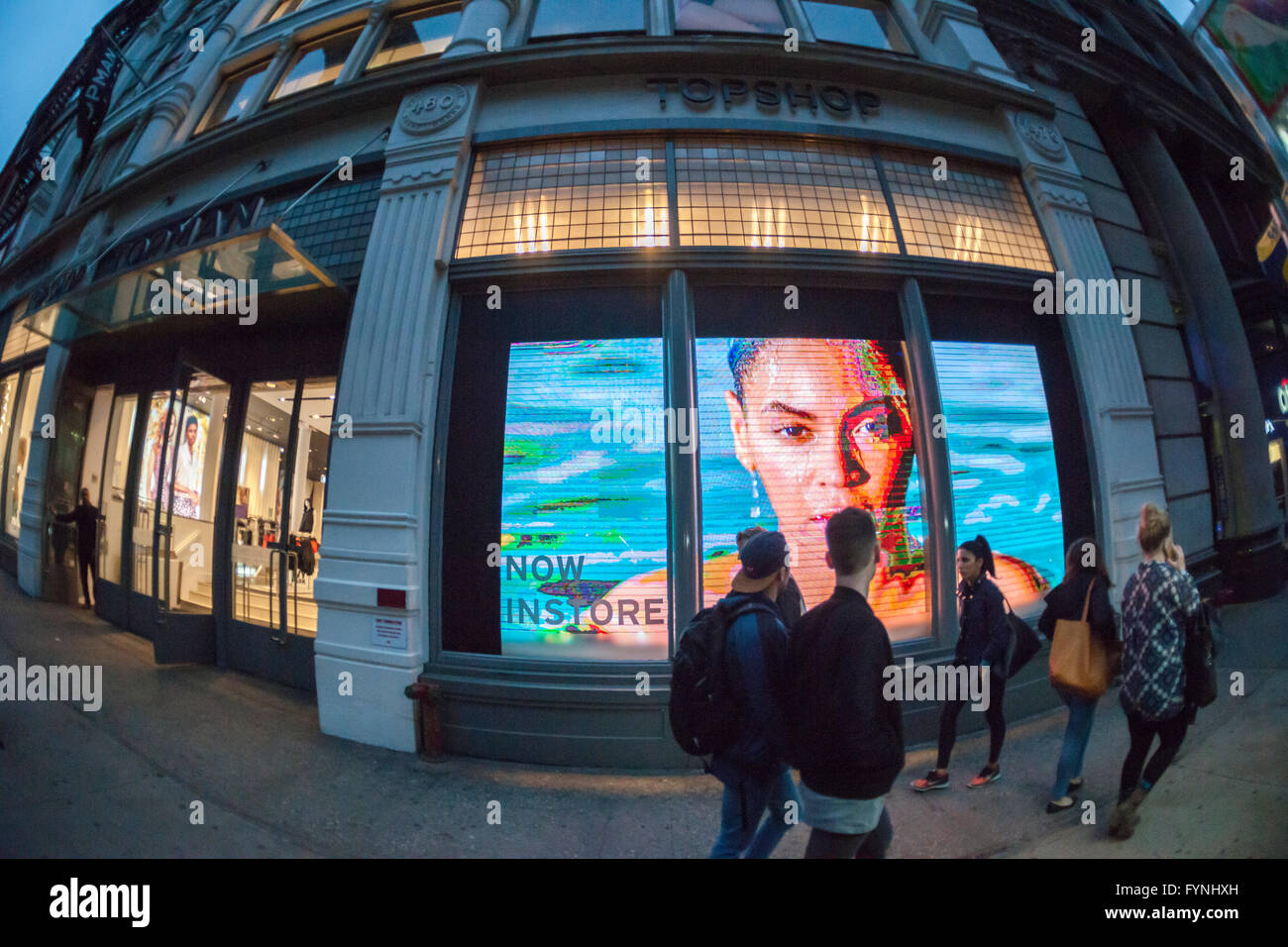 The Topshop Topman store in Soho in New York promotes Ivy Park, Beyoncé ...