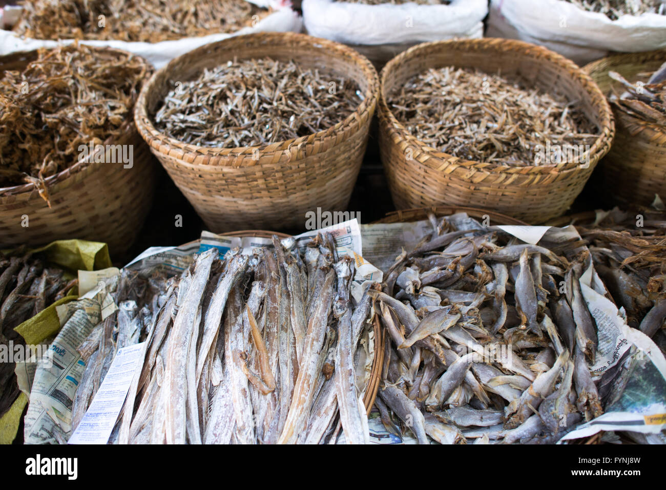 Dried Salted Fish Nyaung-U Market Nyaung-U Myanmar // NYAUNG-U, Myanmar ...