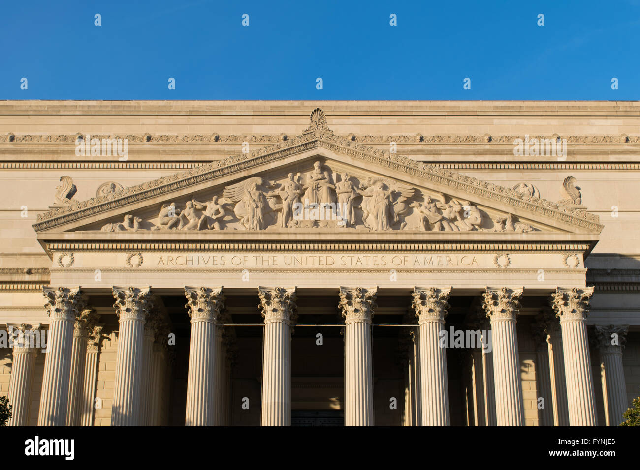 National Archives Building Pediment Sculpture Washington DC ...