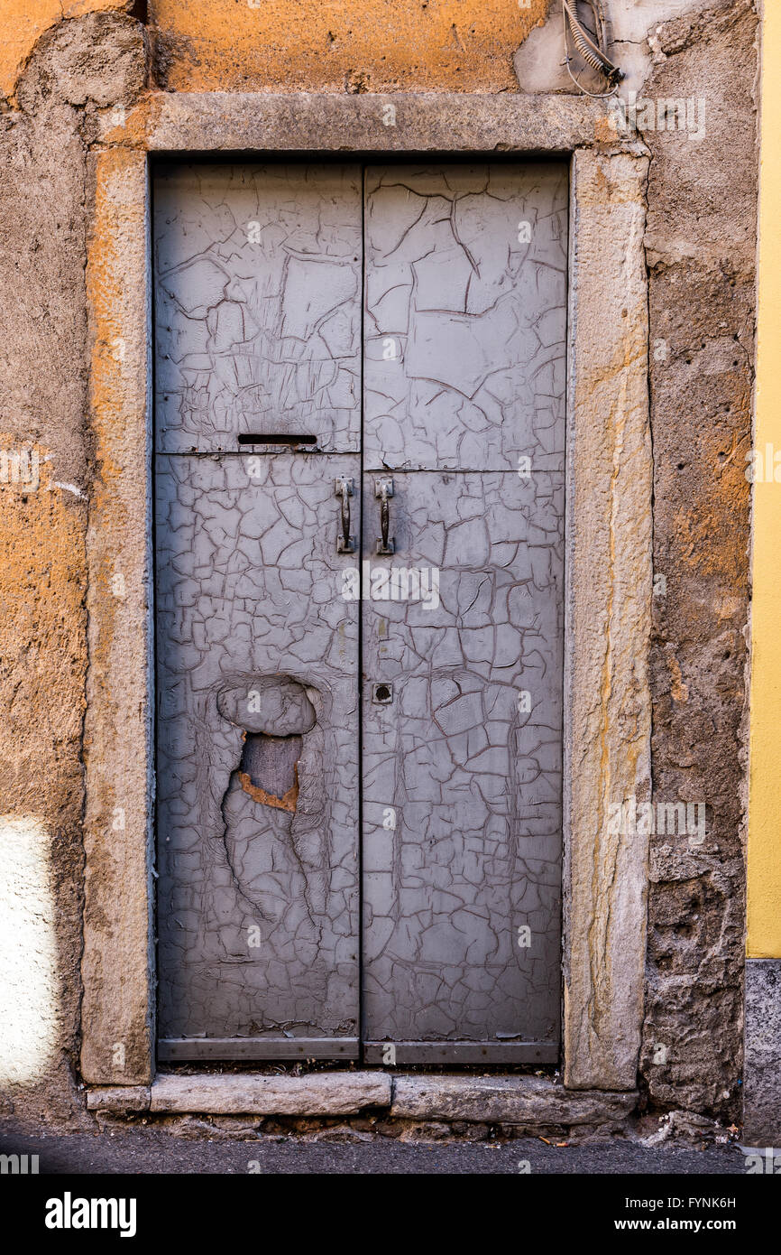 Steel door of an old house Stock Photo - Alamy
