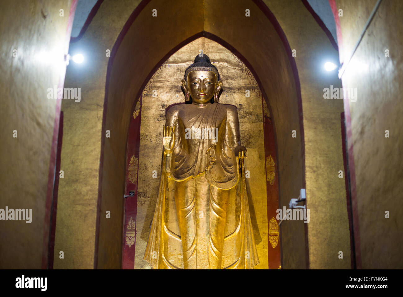 Ananda Temple Gilded Buddha Statue Bagan Myanmar // BAGAN, Myanmar ...