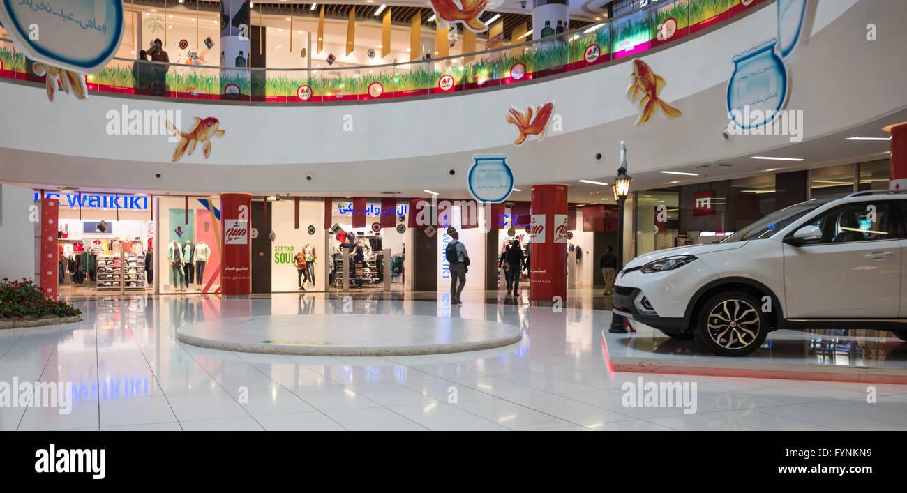 Modern multi-story shopping center with expensive shops in Tehran, Iran ...