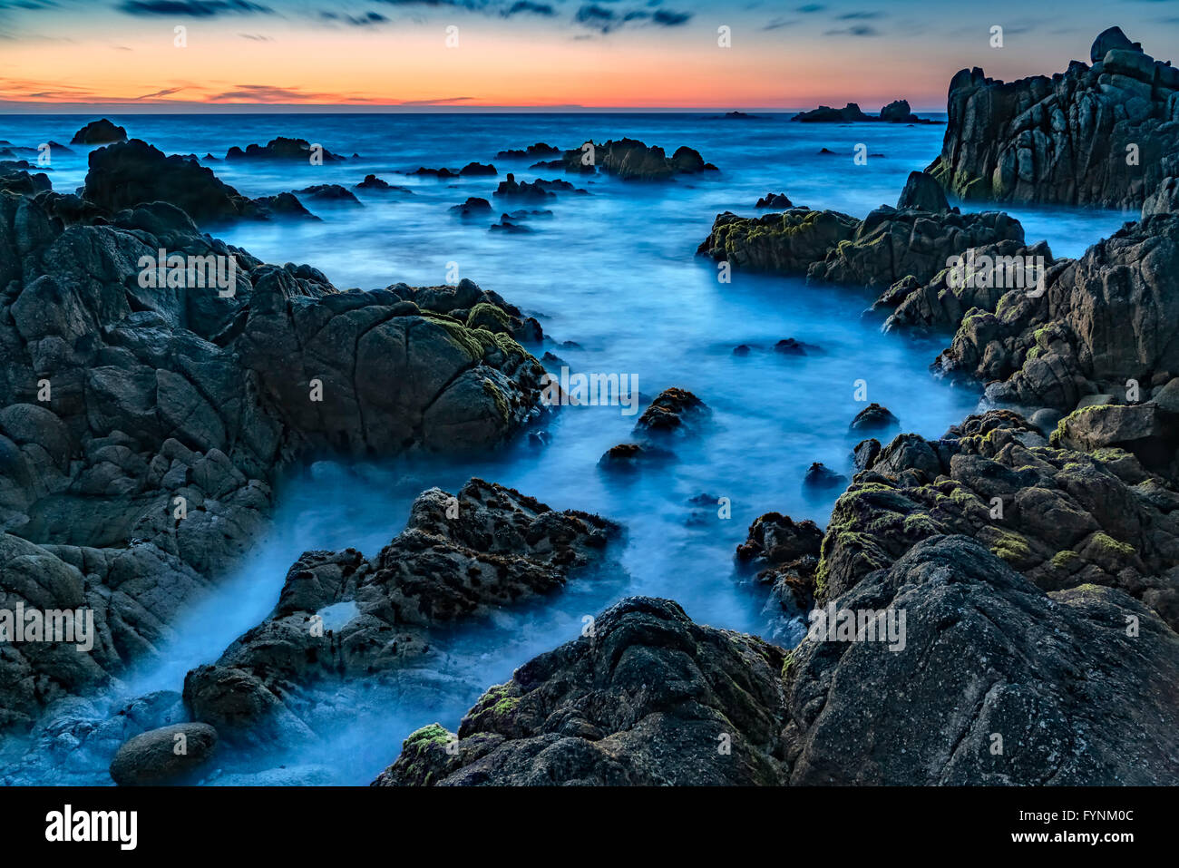 Pacific ocean at dusk Stock Photo - Alamy