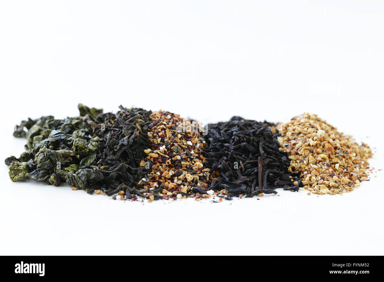 different varieties of dry tea (black, white, green Stock Photo - Alamy