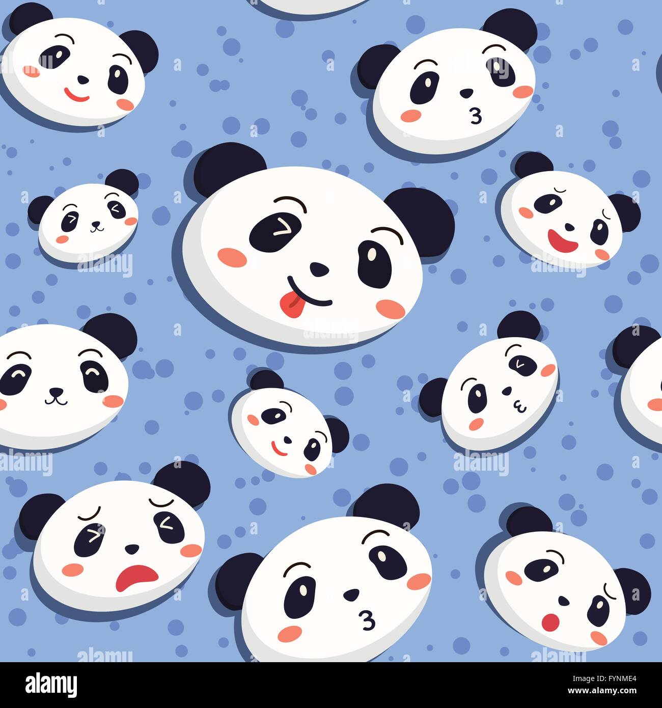 Panda Face Seamless Pattern Blue Stock Vector Image & Art - Alamy