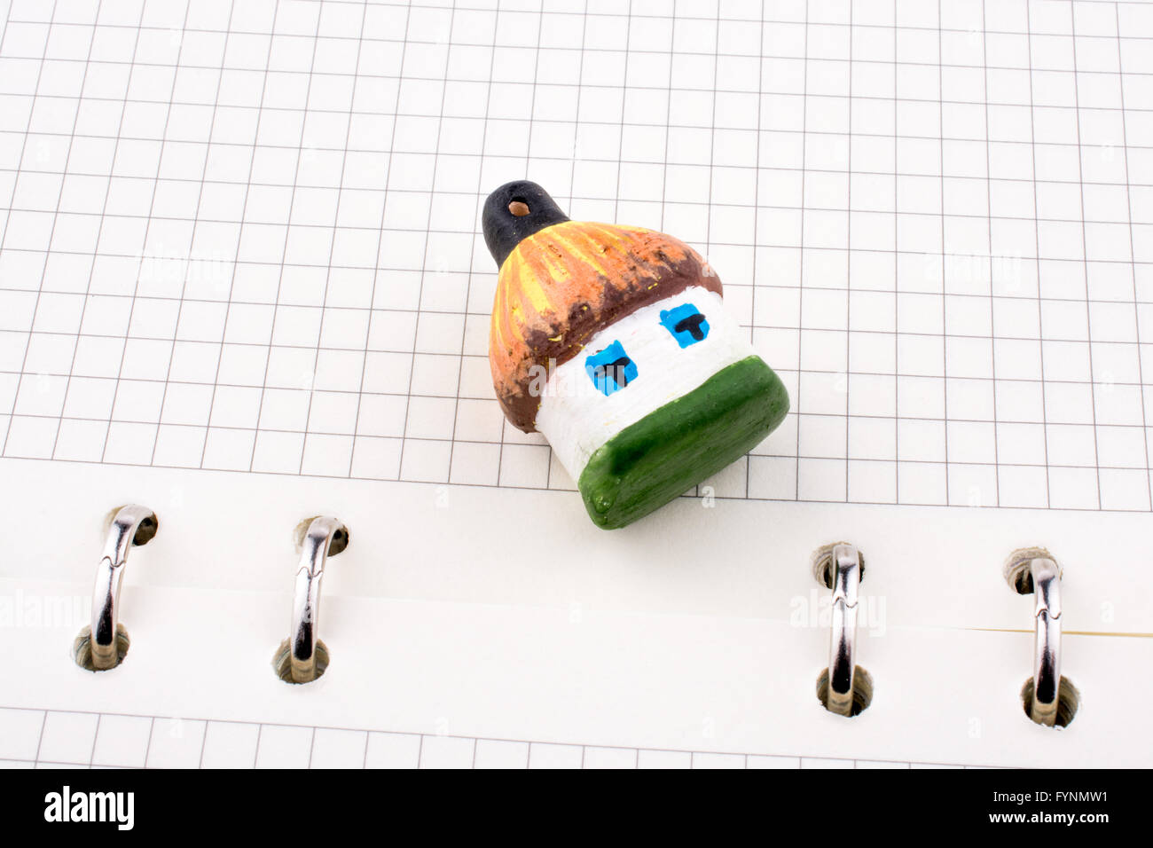 Hut model on a spiral notebook Stock Photo - Alamy