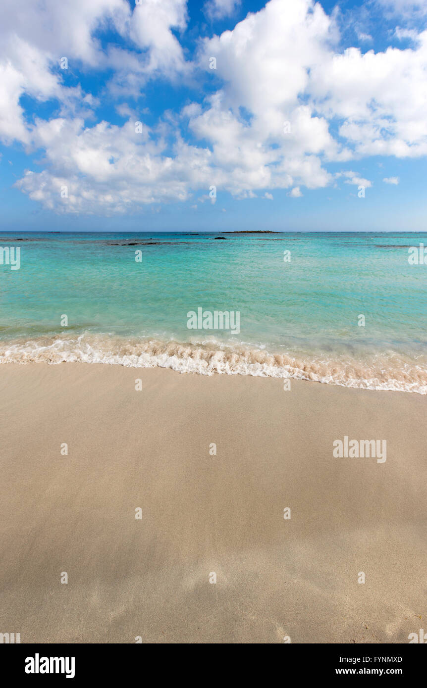 Elafonisi beach in Crete. Turquoise water. Greece. Vertical Stock Photo ...