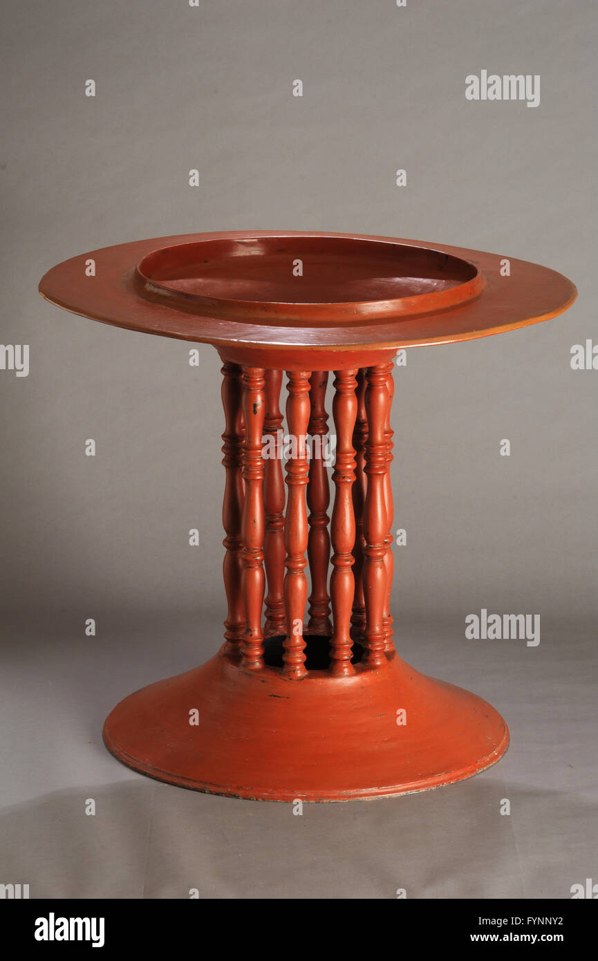 Burmese table of wood Stock Photo - Alamy