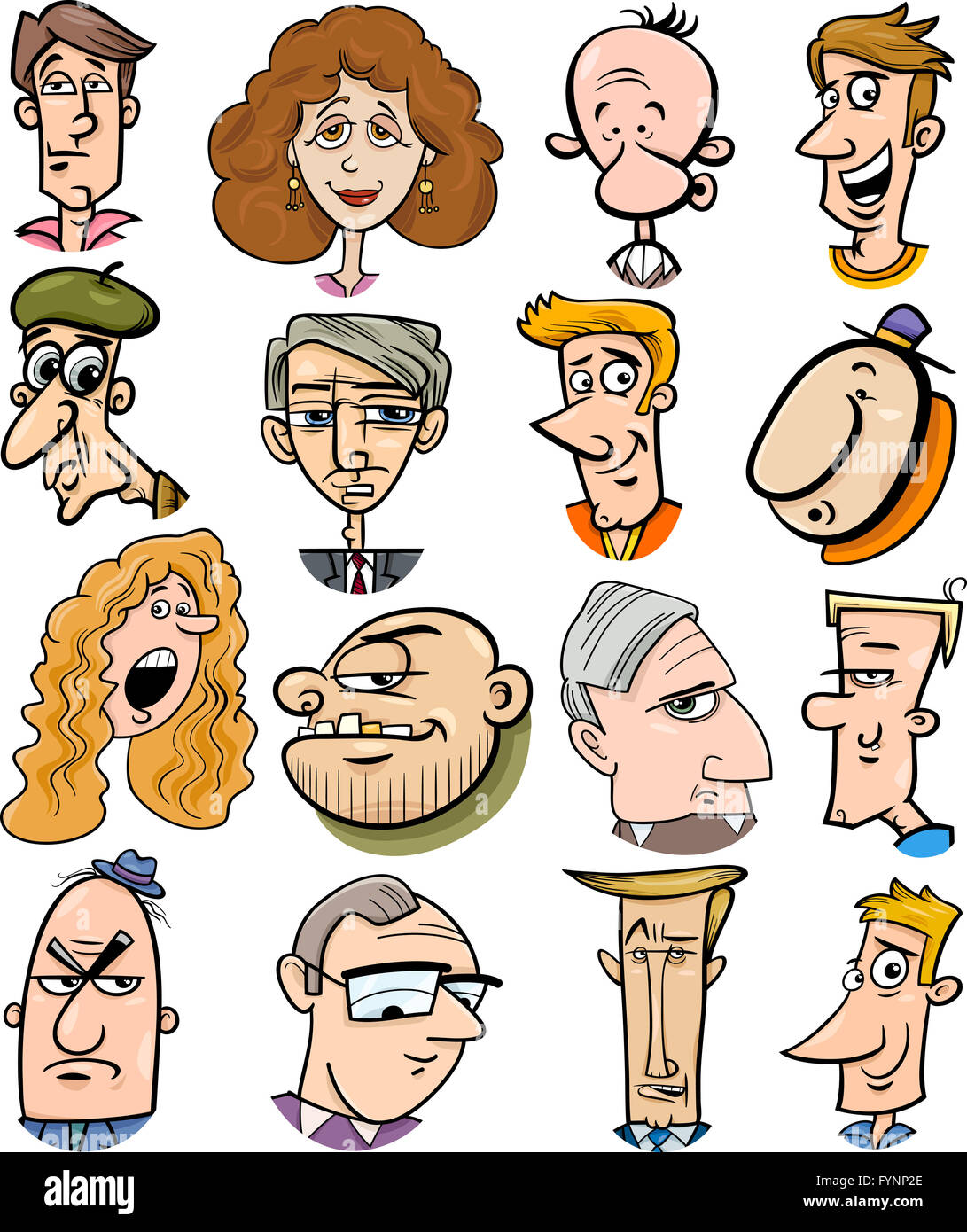 Cartoon people characters faces hi-res stock photography and images - Alamy