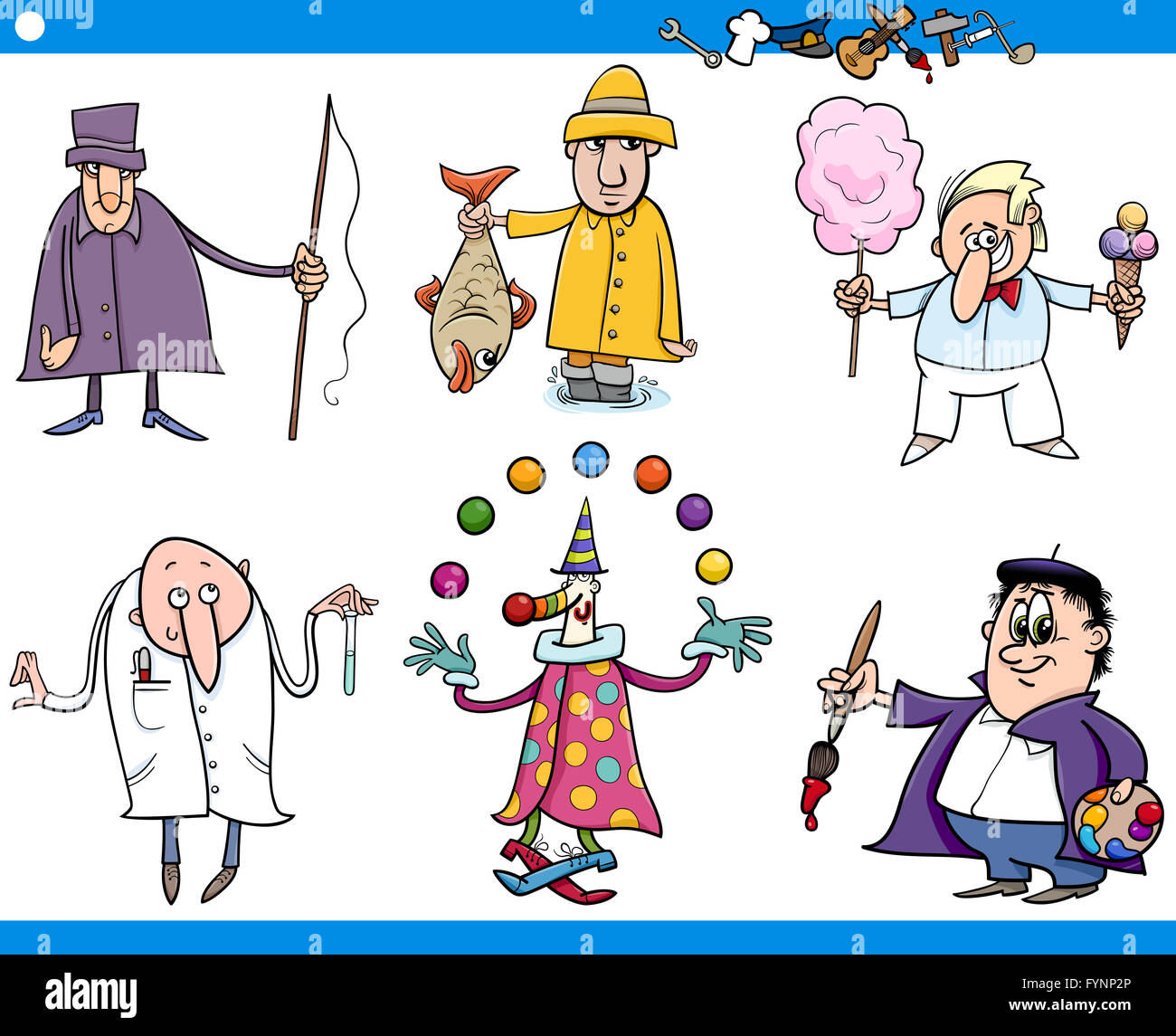 Cartoon people occupations characters set hi-res stock photography and ...