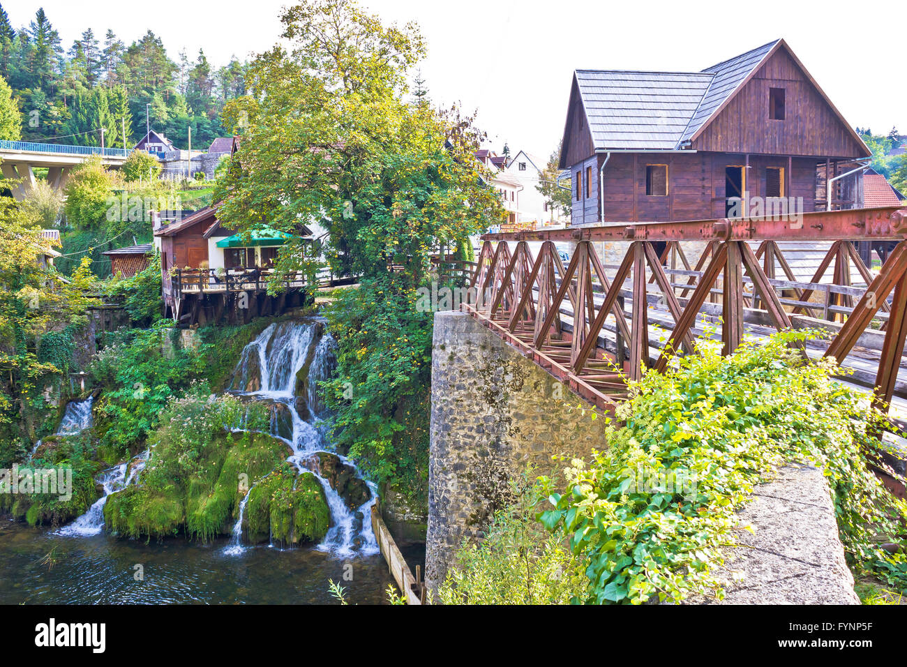 Waterfalls of Rastoke river village Stock Photo - Alamy