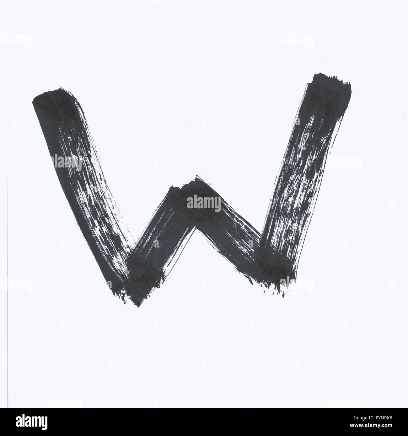 Capital letter W on a white background Stock Photo - Alamy