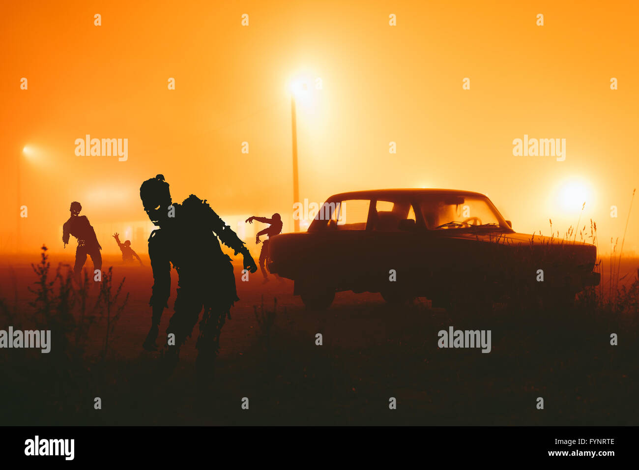 Zombie apocalypse street hi-res stock photography and images - Alamy
