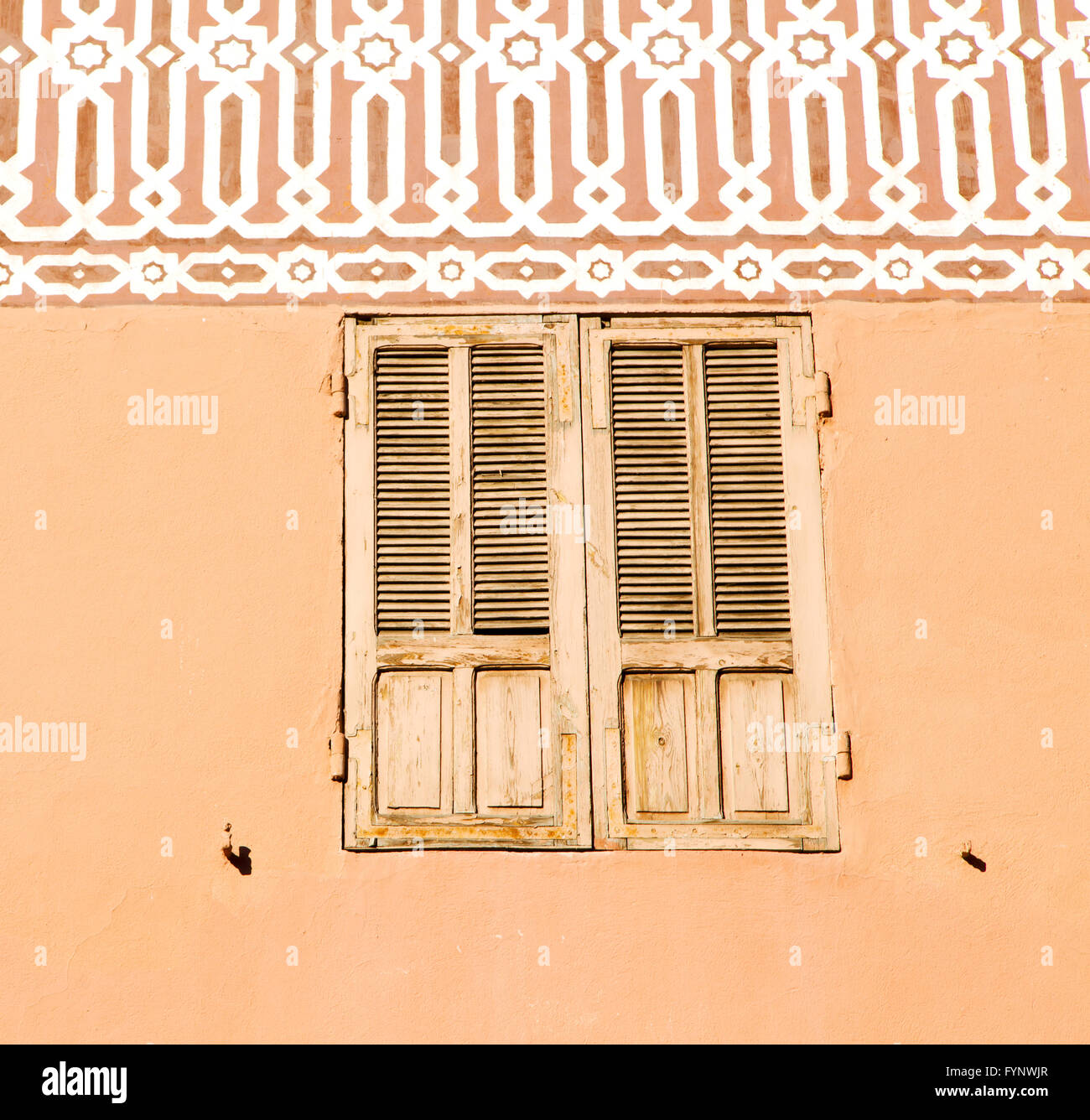 window in morocco africa and old construction wal brick historical ...