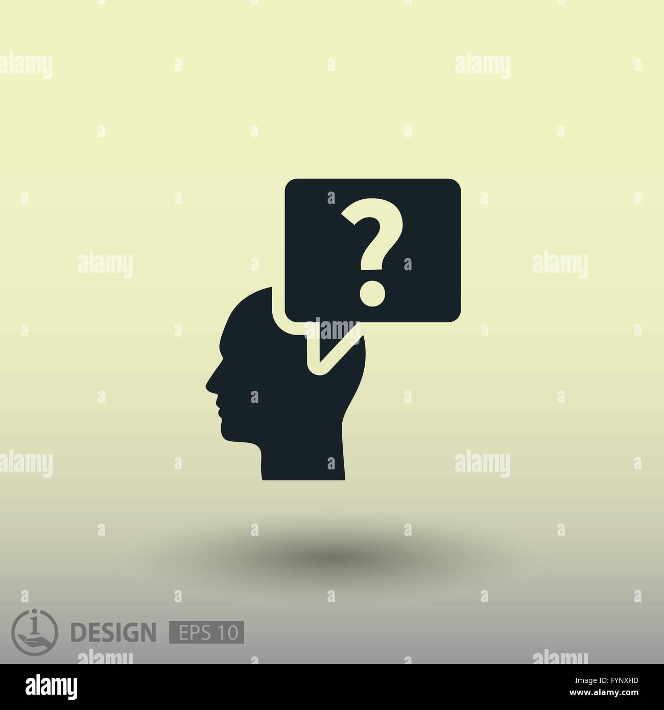 Pictograph of question mark and man. Vector concept illustration for ...