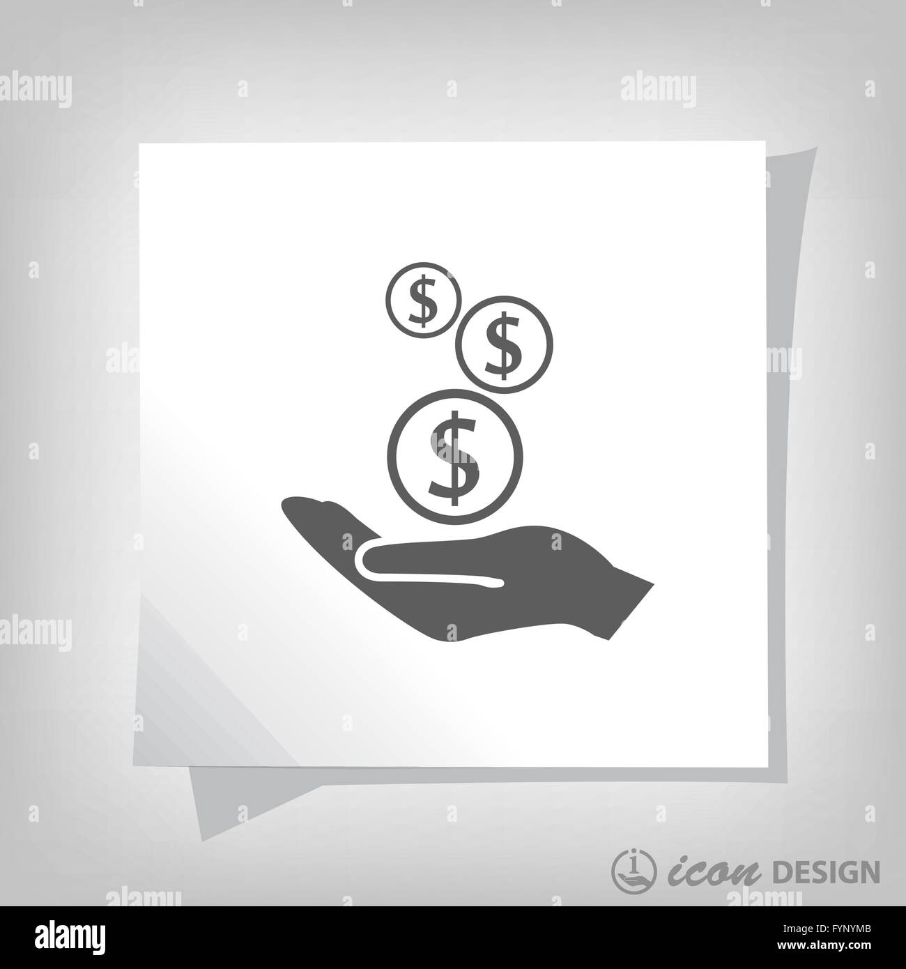 Pictograph of money in hand. Vector concept illustration for design ...