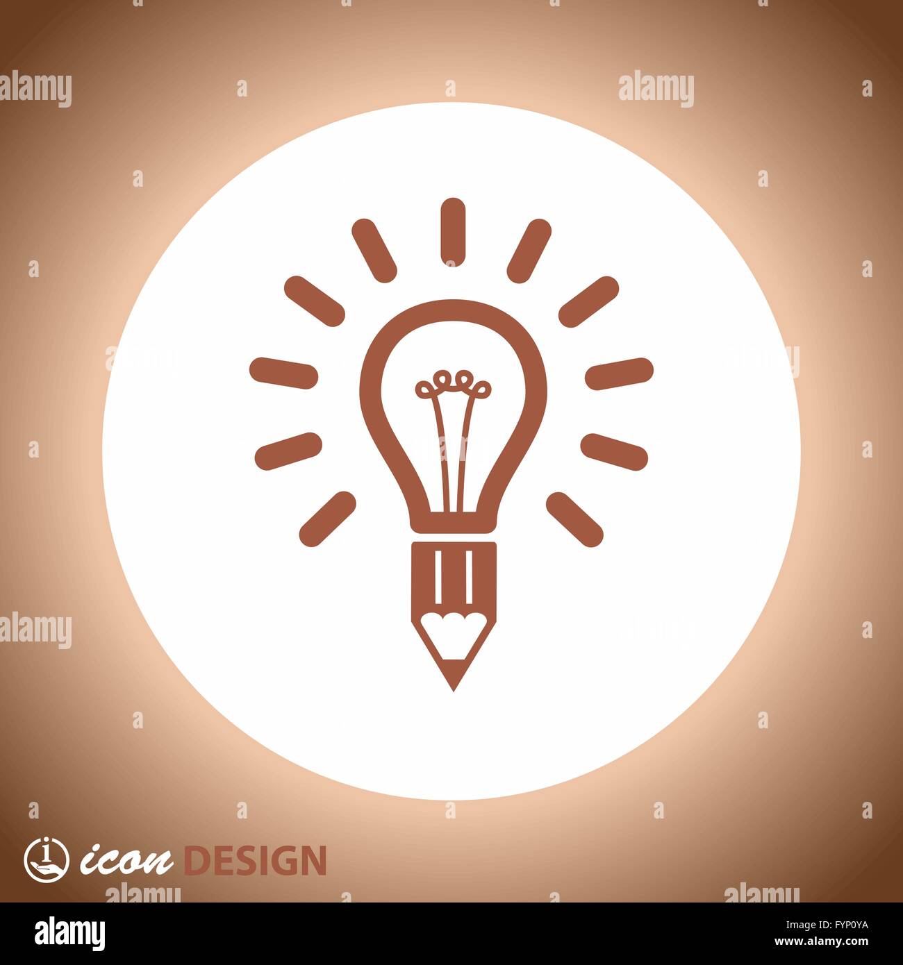 Pictograph of light bulb. Vector concept illustration for design. Eps ...